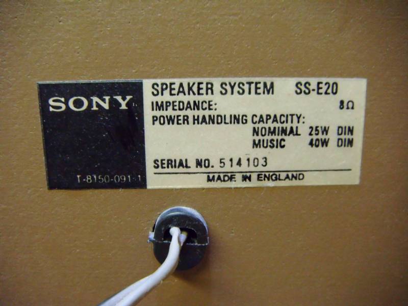 SONY SS-E20 2 WAY SPEAKERS