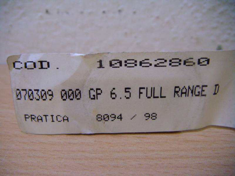 FENDER PASSPORT P250 S6-2A SPEAKER 6,5” – 70309 ORIGINAL SPARE PART